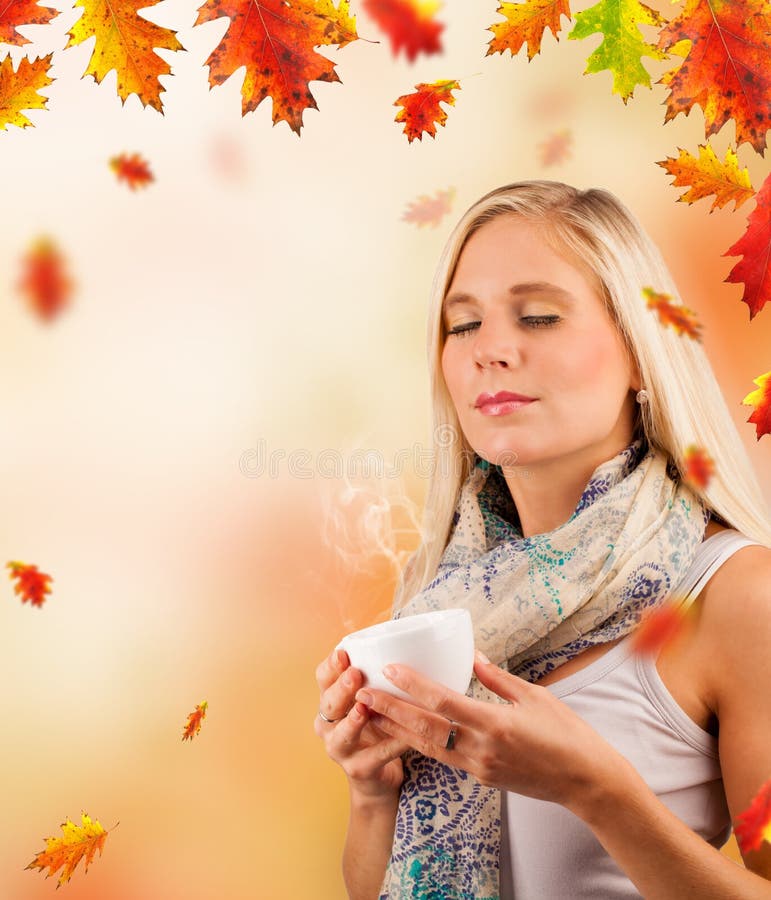 Autumn relax stock image. Image of female, blonde, park - 26814197