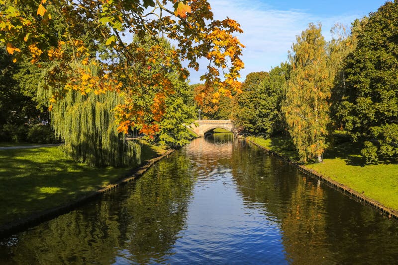 Autumn in Riga, View of the City Channel Stock Photo - Image of ...