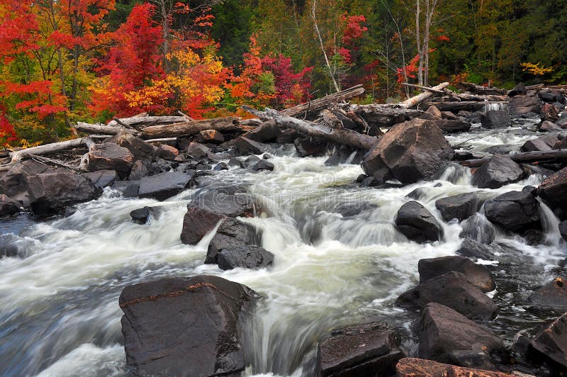 Autumn River 1 stock image. Image of birch, fall, rocks - 29716127