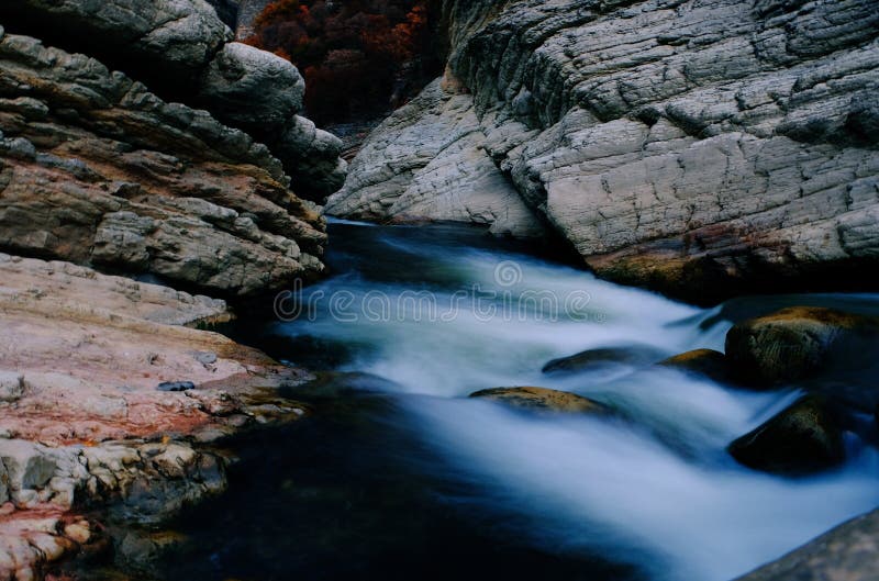 Autumn river stock photo. Image of autumn, cascade, peace - 129650316