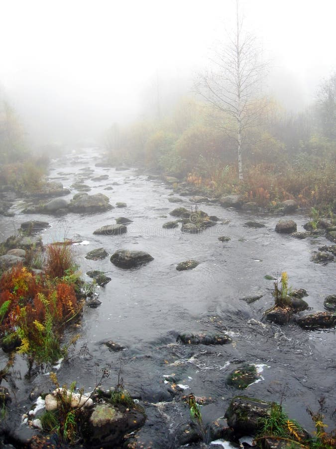 Autumn river scenery stock image. Image of misty, rapid - 3304595