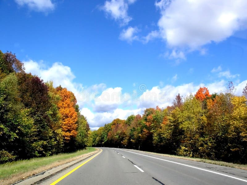 Autumn Road stock image. Image of highway, detroit, park - 1071353