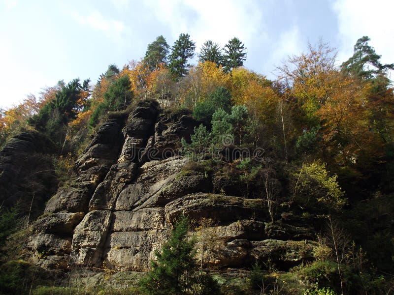 Autumn rocks stock photo. Image of standing, nature, forest - 57522020
