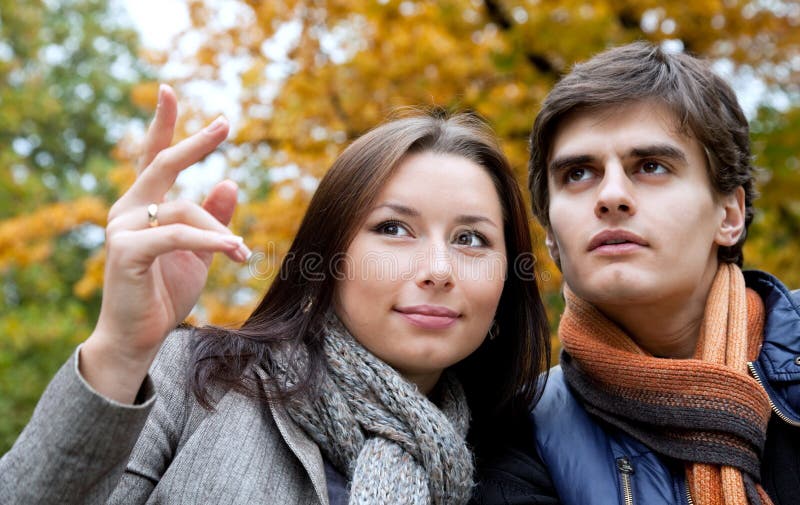 Autumn romance stock image. Image of male, beautiful - 12268945