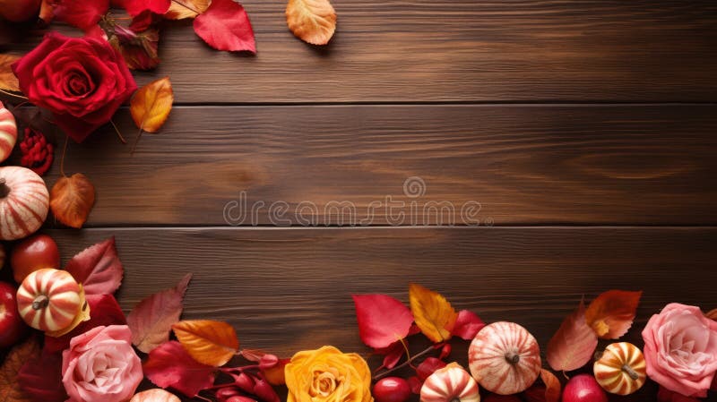 Autumn Rose Background with Textures AI Generated Stock Illustration ...