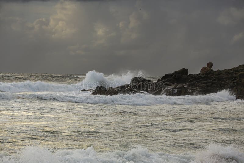 Autumn rough sea stock photo. Image of crash, nature - 201442134