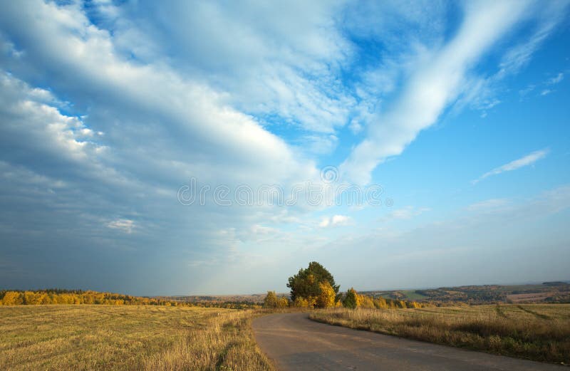 Autumn rural road stock image. Image of travel, curve - 9132337