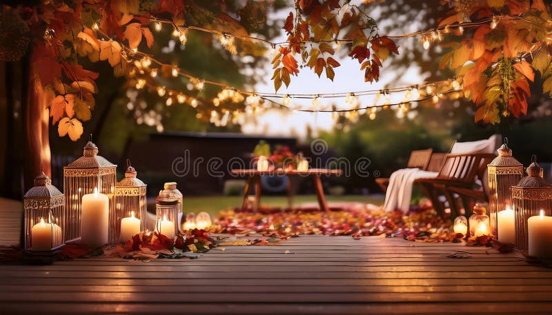 Autumn Rustic Wedding Decor - a Rustic Wedding Setup in the Evening ...