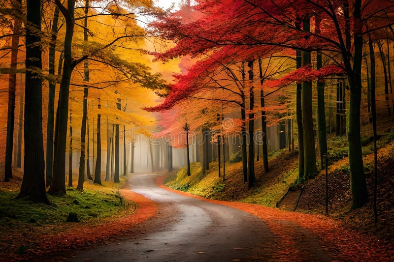 Autumn S Embrace: a Forest Painted in Fall Splendor Stock Image - Image ...