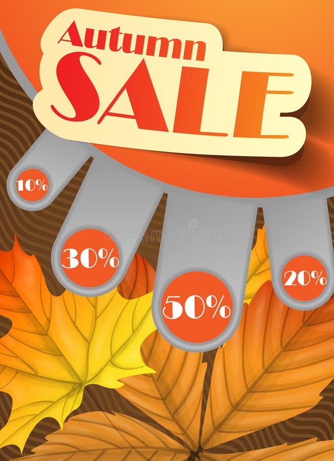 Autumn Sale Stickers stock vector. Illustration of product - 30604307