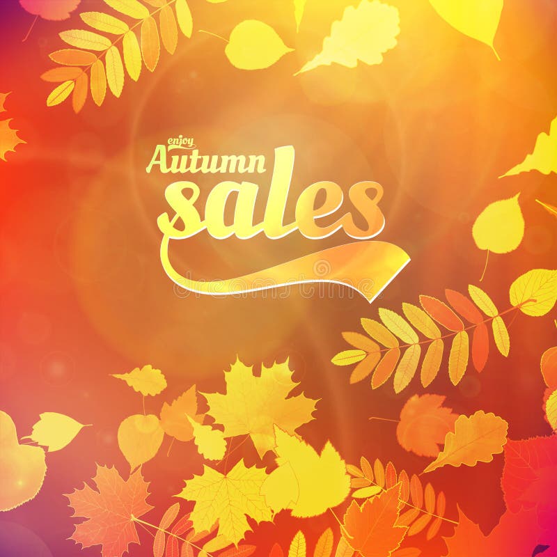 Autumn Sale Design Template. Stock Vector - Illustration of discount ...