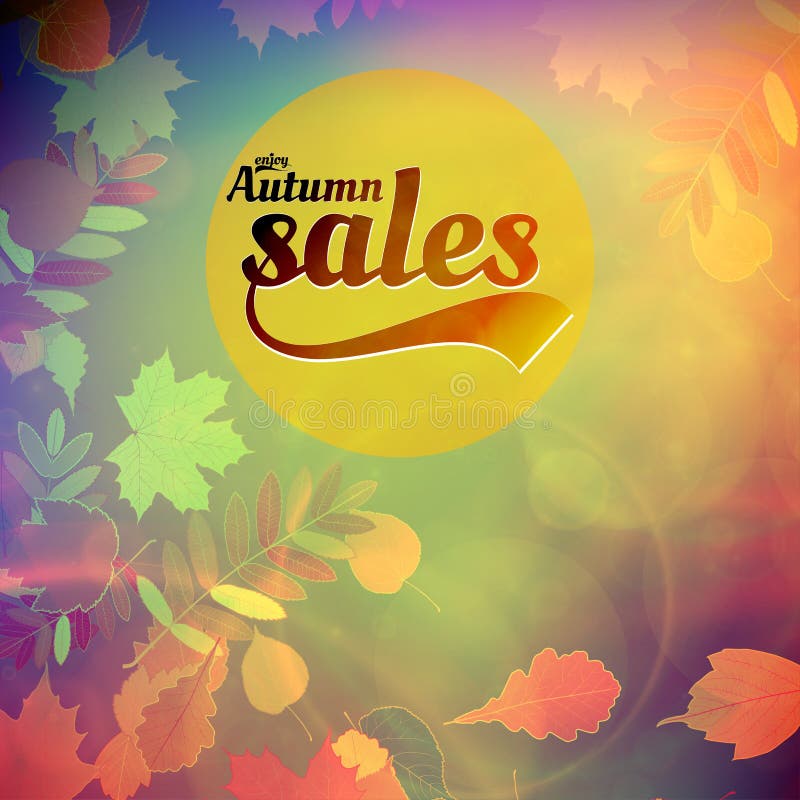 Autumn Sale Design Template. Stock Vector - Illustration of abstract ...