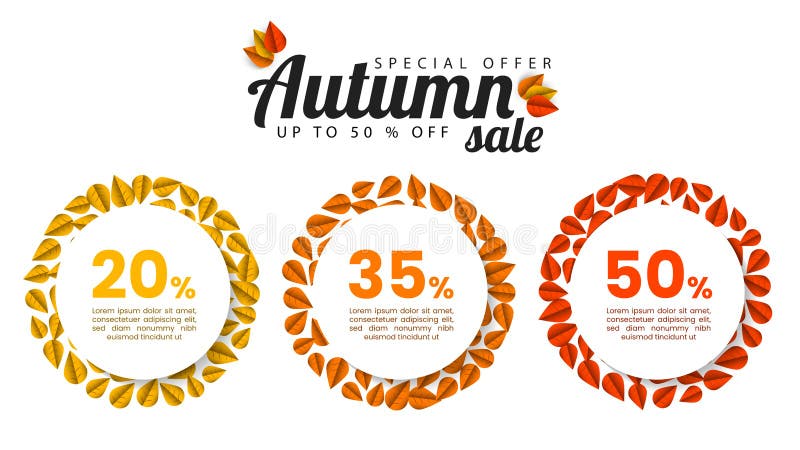 Autumn Sale. Infographic Design Template with Fall Leaves Stock Vector ...