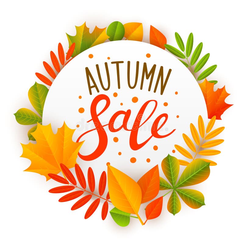 Autumn Sale Message with Leaves Stock Vector - Illustration of ...