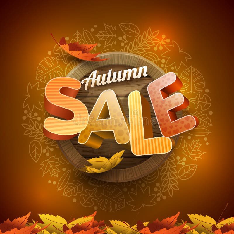 Autumn sale poster design stock vector. Illustration of customer - 74098407