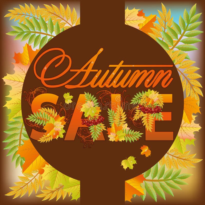 Autumn sale poster stock vector. Illustration of label - 32959803