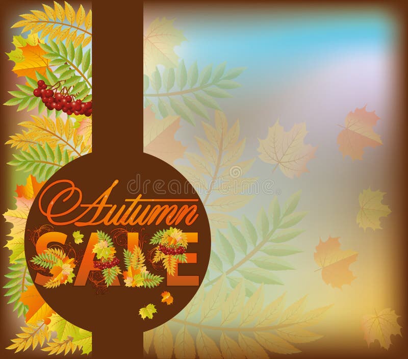 Autumn sale shop card stock vector. Illustration of banner - 32959967