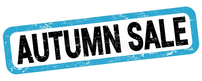 AUTUMN SALE Text Written on Blue-black Rectangle Stamp Stock ...
