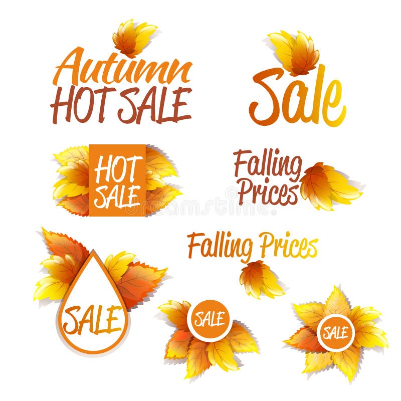 Autumn Sales Theme stock vector. Illustration of label - 75509379