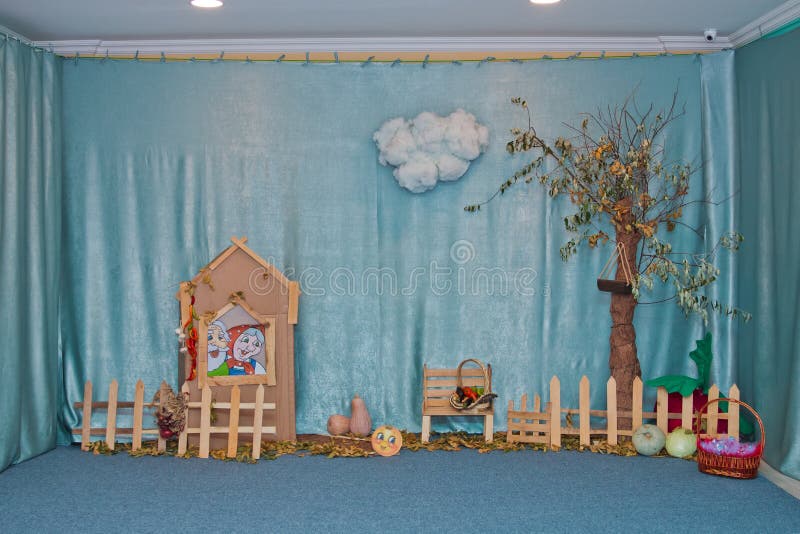 Autumn Scene. Scene for Kids. the Tale of the Red Cat Editorial ...