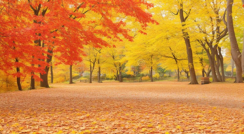 Autumn in the Park, Autumn Trees in the Park, Autumn Leaves in the Park ...