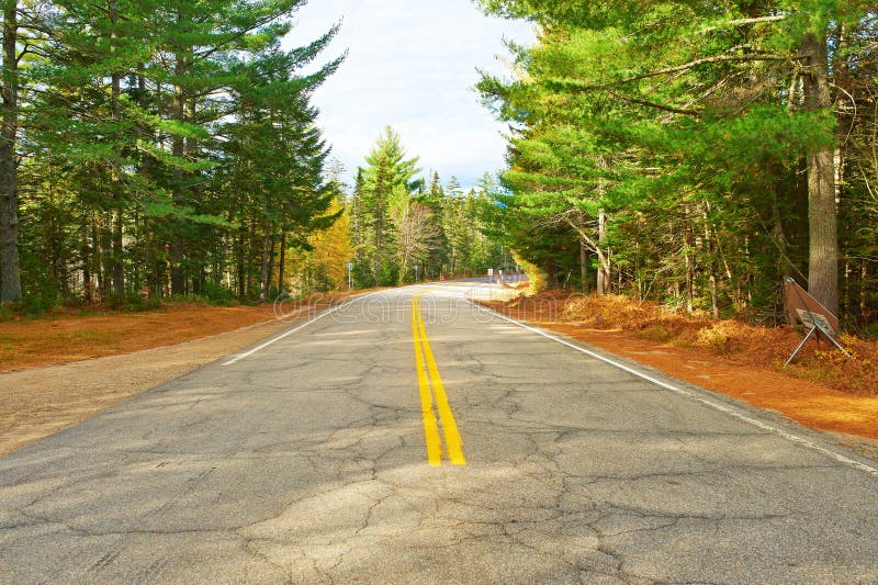 Autumn scene with road stock photo. Image of asphalt - 57917320