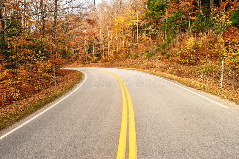Autumn scene with road stock image. Image of curve, beauty - 76408979