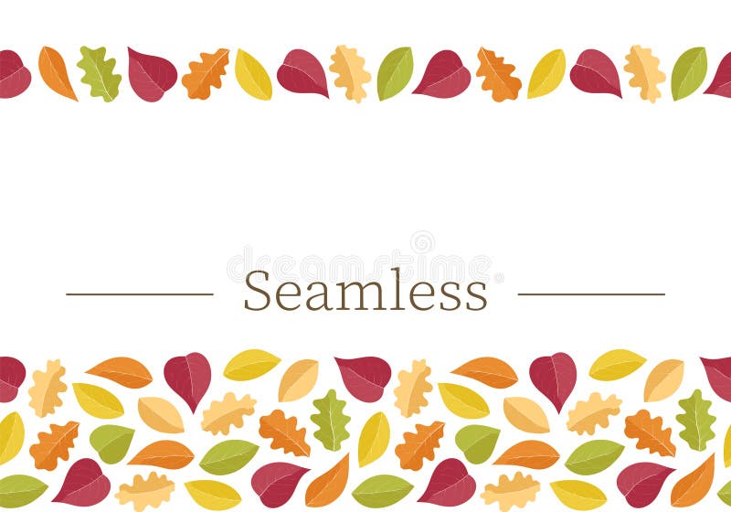 Autumn Seamless Border with Colorful Leaves. Stock Vector ...