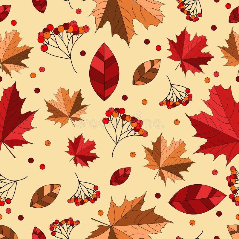 Autumn Seamless pattern. stock illustration. Illustration of graphic ...