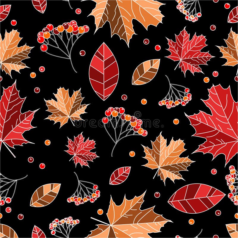 Autumn Seamless pattern. stock illustration. Illustration of leaf ...
