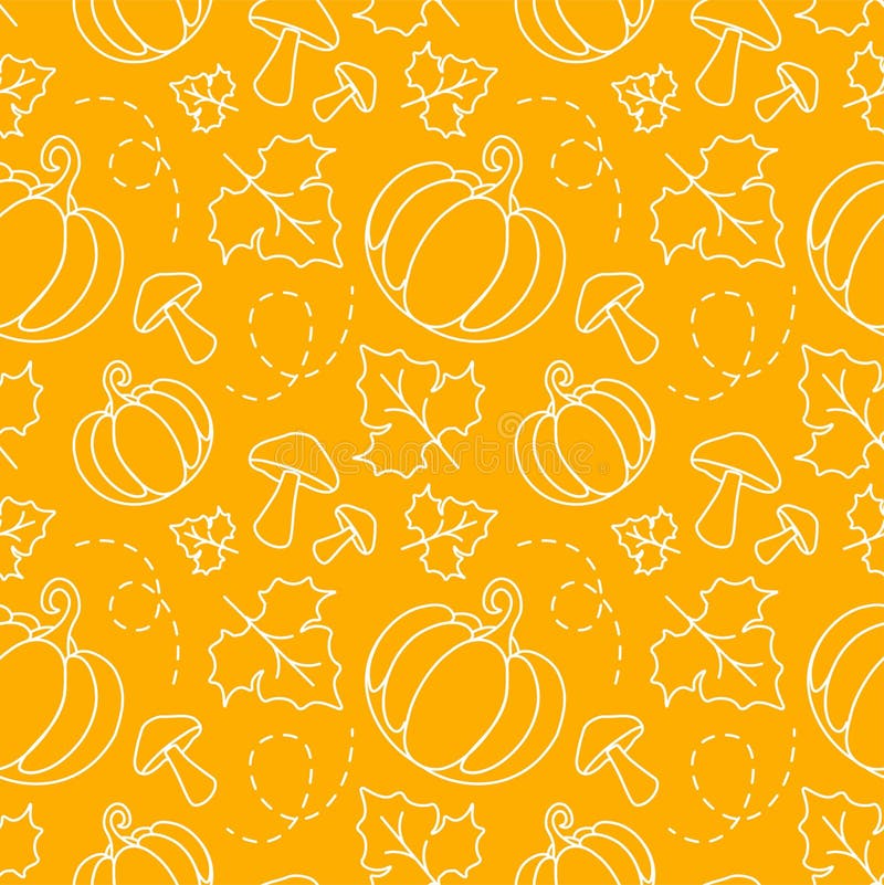 Autumn Seamless Pattern Illustration Element Panoramic of Maple Trees ...