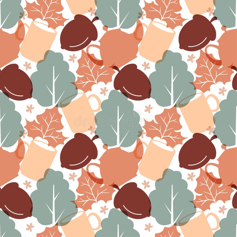 Autumn Seamless Pattern Illustration Element Panoramic of Maple Trees ...