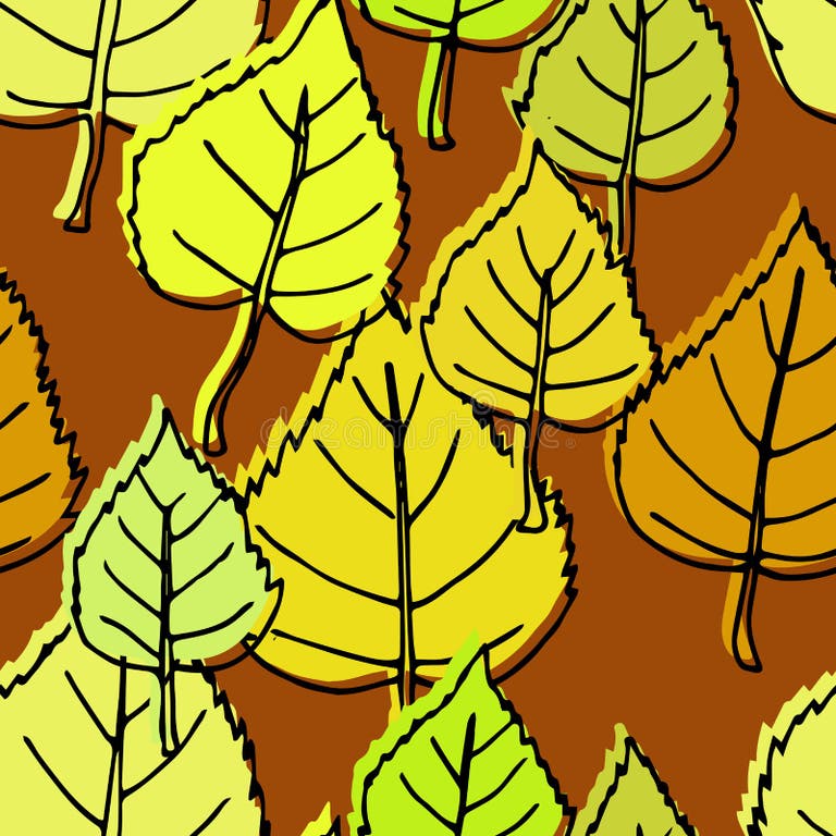 Autumn Seamless Pattern with Leaves Stock Vector - Illustration of ...