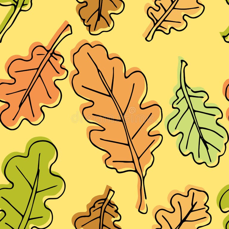 Autumn Seamless Pattern with Leaves Stock Vector - Illustration of ...