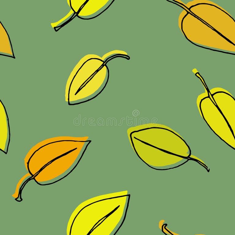 Autumn Seamless Pattern with Leaves Stock Vector - Illustration of ...