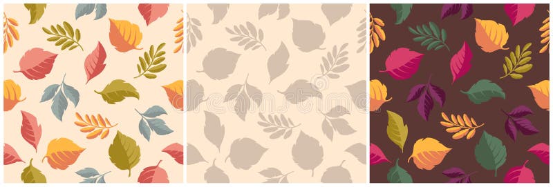 Autumn Seamless Pattern with Leaves. Vector Seasonal Patterns Stock ...