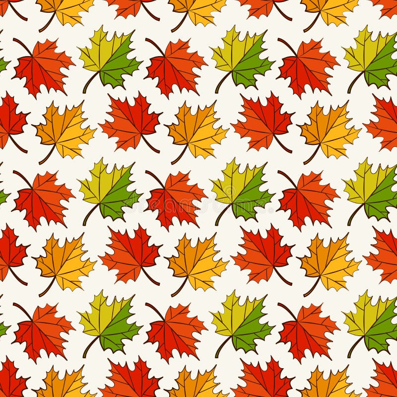 Seamless Repeating Fall Leaf Background Stock Vector - Illustration of ...