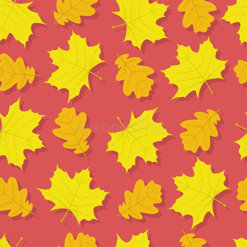Autumn Seamless Pattern. Seamless Pattern with Oak and Maple Leaves ...