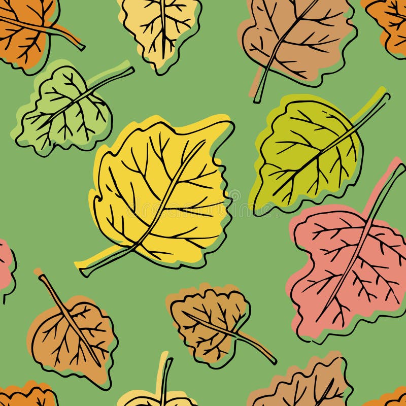 Autumn Seamless Pattern with Leaves Stock Vector - Illustration of ...