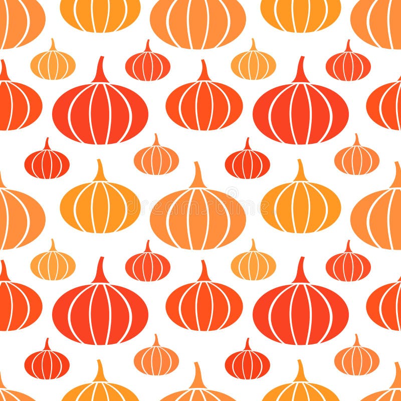 Autumn Seamless Pumpkin Pattern Stock Vector - Illustration of ...