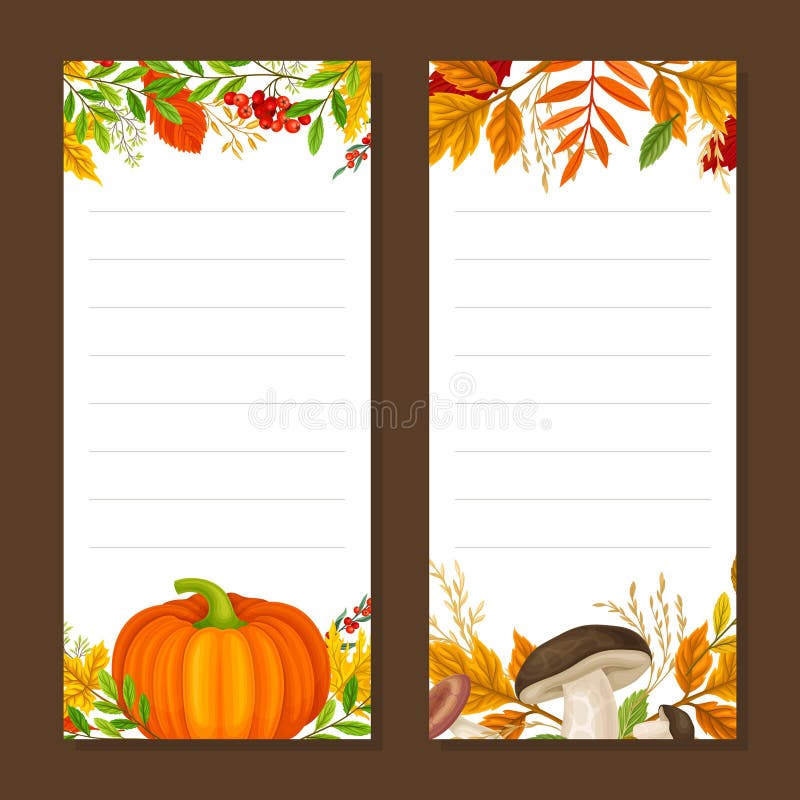 Autumn Season Design with Bright Crop and Foliage Vector Template Stock ...