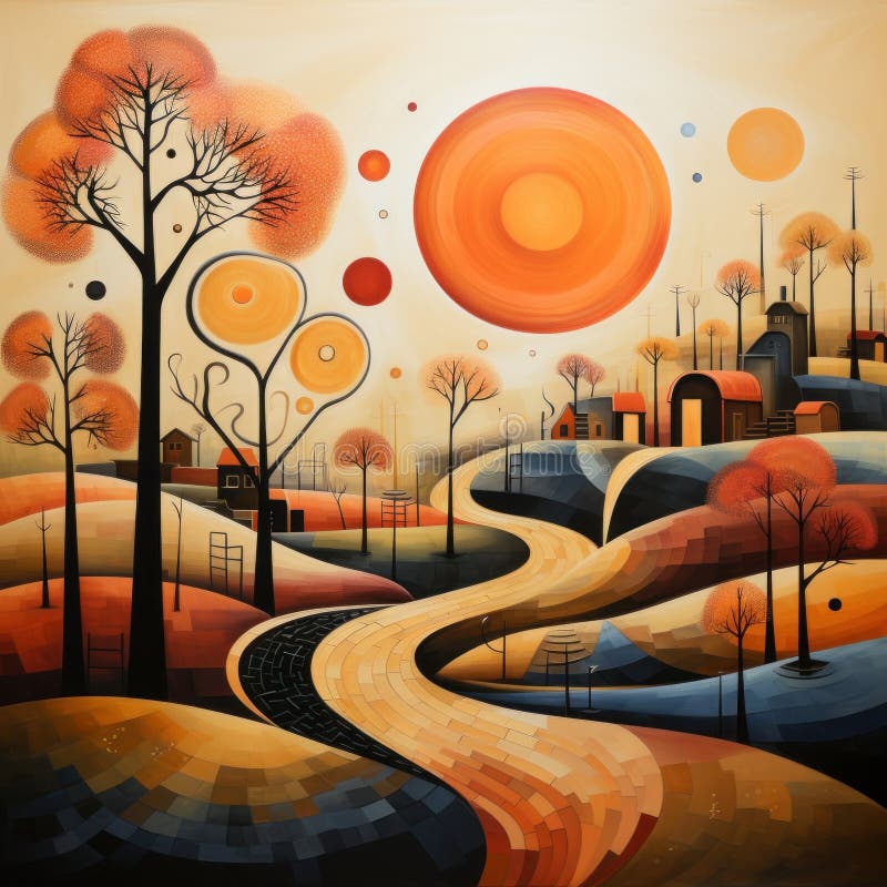 Autumn Season Mysterious Surrealism Stock Illustration - Illustration ...