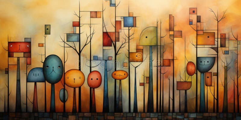 Autumn Season Mysterious Surrealism Stock Photo - Image of painting ...