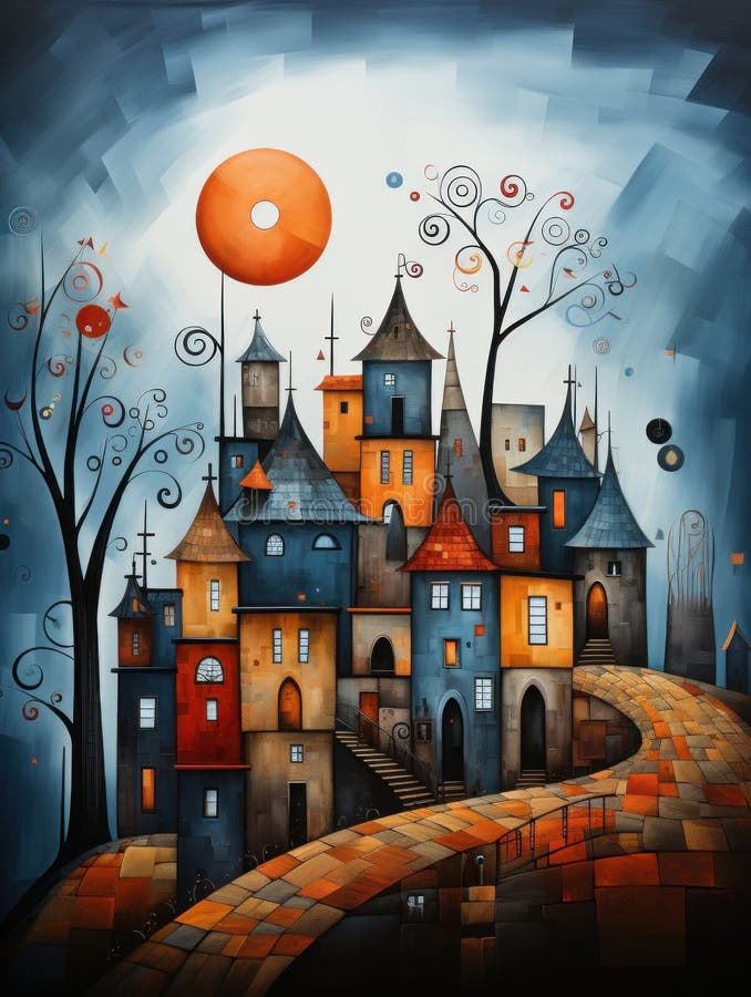 Autumn Season Mysterious Surrealism Stock Illustration - Illustration ...