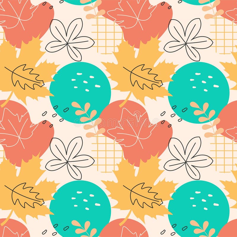 Autumn Season Seamless Pattern Design with Fall Elements in Template ...