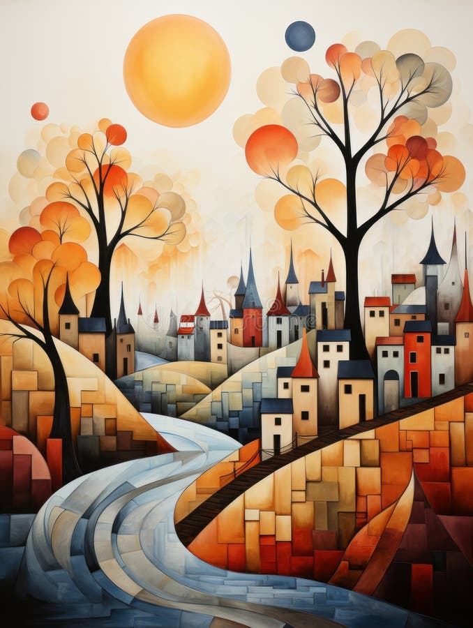 Autumn Season Mysterious Surrealism Stock Illustration - Illustration ...