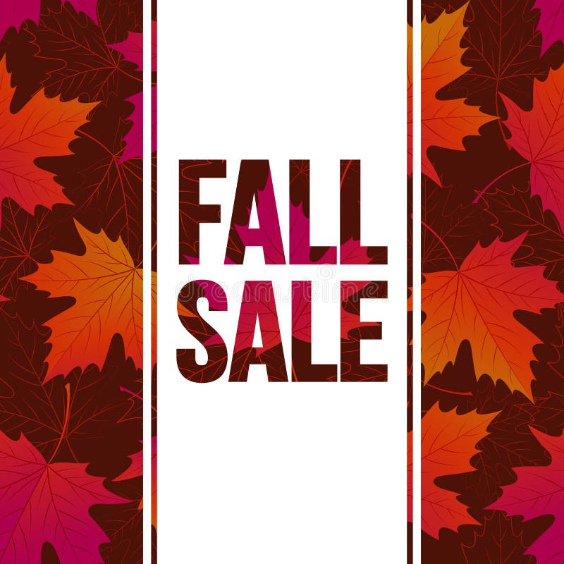 Autumn Seasonal Banner Design Fall Leaf Vector Illustration Stock