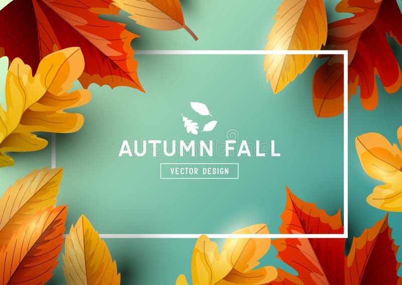 Autumn Seasonal Frame Background Top View Stock Vector - Illustration ...