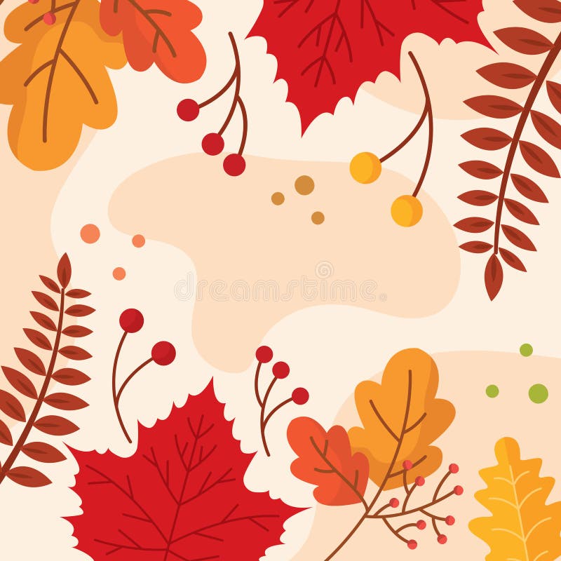 Autumn Seasonal Pattern Background with Leaves Vector Stock Vector ...