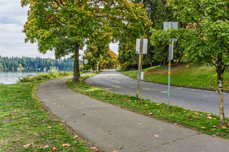 Autumn Seattle Street 4 stock image. Image of trees - 234430673
